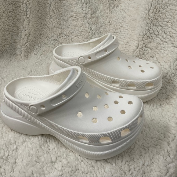 CROCS | Shoes | Crocs White Classic Bae Platform Clogs | Poshmark